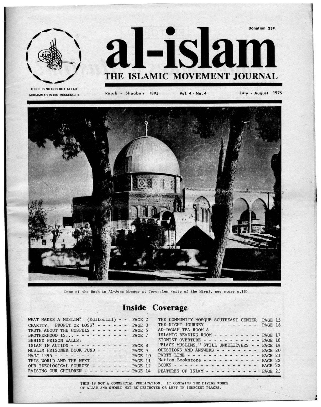 Al-Islam, 1975, Vol. 4, No. 4 (July-Aug) - After Malcolm